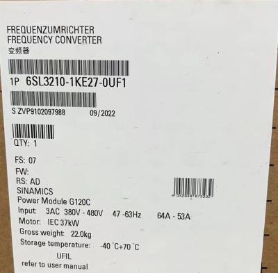 China SINAMICS G120C PN 37.0KW UNFIL Rated Power 6SL3210-1KE27-0UF1 Frequency Converter for sale