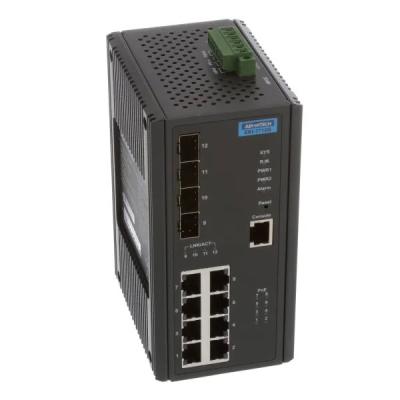 China EKI-7712G-4FPI-AE Wide Temp Industrial PoE Switch DIN Rail Mount for sale