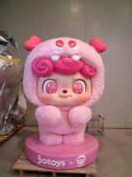 China Hot selling indoor and outdoor art plush sculptures custom fiberglass flocking cartoon character sculptures suitable for home lobby villa office hotel decoration for sale