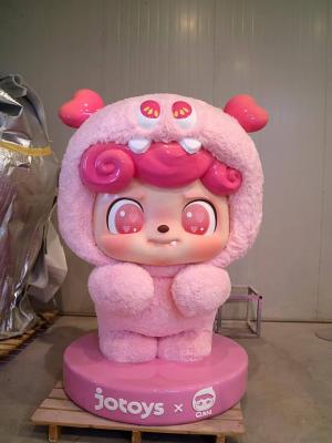 China Hot selling indoor and outdoor art plush sculptures custom fiberglass flocking cartoon character sculptures suitable for home lobby villa office hotel decoration for sale