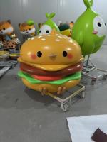 China Customized commercial fiberglass sculpture Hamburger food and beverage store sculpture shopping mall indoor IP model ornaments for sale
