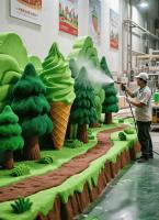 China Commercial Outdoor Decorations Fiberglass Cactus Sculpture Statue Resin Artwork Ornament for Shopping Malls and Street Art for sale