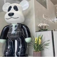 China Customizable Weather Resistant Lightweight Fiberglass Resin Figurine Bearbrick Sculpture for Indoor and Outdoor Decoration for sale