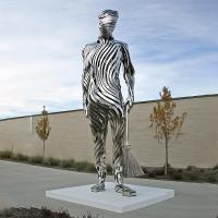 China Customizable Durable Stainless Steel Sculpture for Indoor & Outdoor Metal Statue Decor for sale