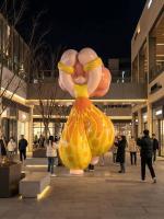 China Custom Pink Cloud Hair Cartoon Girl Fiberglass Sculpture - High-Quality Weather-Resistant IP Mascot for Shopping Mall Decoration for sale