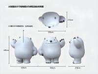 China Custom Silver Cartoon Bear Fiberglass Sculpture with Matte Silver Metallic Finish and Weather-Resistant Design for Commercial Plaza Decoration for sale