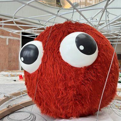China FRP Fluffy Sculpture Creative Check-in Doll Store Plush Toy IP Customization for sale