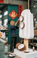 China Commercial Outdoor Decorations Fiberglass Cactus Sculpture Statue Resin Artwork Ornament for Shopping Malls and Street Art for sale