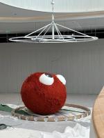 China FRP Fluffy Sculpture Creative Check-in Doll Store Plush Toy IP Customization for sale