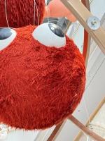 China FRP Fluffy Sculpture Creative Check-in Doll Store Plush Toy IP Customization for sale