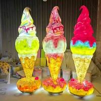 China High Quality Resin Sculpture Customizable Fiberglass Candy Lollipop Statue for Garden Theme for Holiday Decorations Mall Props for sale