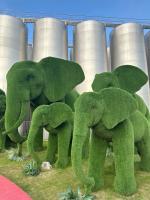 China Custom Fiberglass Animal Statue with Artificial Topiary Grass for Outdoor Garden Decoration for sale