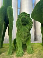 China Custom Fiberglass Animal Statue with Artificial Topiary Grass for Outdoor Garden Decoration for sale