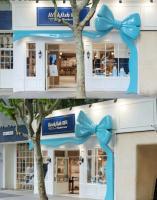 China Giant Light Blue Fiberglass Bowknot Sculpture for Commercial Decoration and Shop Facade for sale