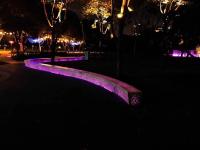China Outdoor Concrete LED Light Bench with Butterfly Pattern and GRC Structure in Customizable Lengths for Park Landscape for sale