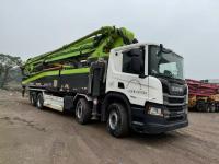 China 2021 Model Used Concrete Pump Truck Scania Chassis Zoomlion 63 Meter Concrete Pump for sale