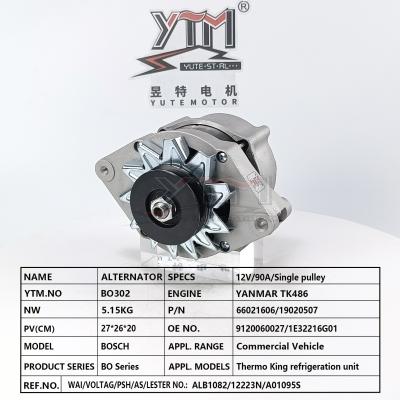 China 12V 90A Alternator 66021606 19020507 9120060027 1E32216G01 ALB1082 for Yanmar TK486 Thermo King for sale