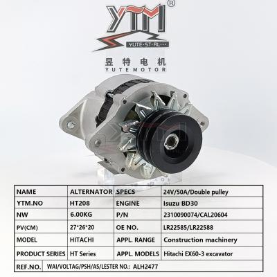 China 24V 50A Alternator LR22585 LR22588 2310090074 CAL20604 ALH2477 for Hitachi EX60-3 Isuzu BD30 Excavator for sale