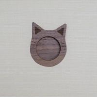 China American Style Cat Shape Wooden Coaster Customized Logo Cute Animal Coasters for sale