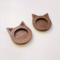 China American Style Cat Shape Wooden Coaster Customized Logo Cute Animal Coasters for sale