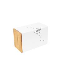 China Tin Tea Box  Organizer Storage Chest-Square shaped tin box with Bamboo lid for sale