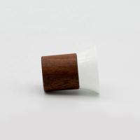 China Home Art Crafts Perfume Bottle Lid Wooden Ceramic Cup Base With Wooden Stand for sale