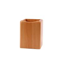 China Square shaped Beech wooden pen holder for sale