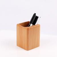 China Square shaped Beech wooden pen holder for sale