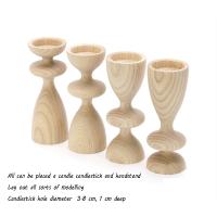China Decoration Ash Wood Candle stick/ Natural Wood Candle Holder for sale