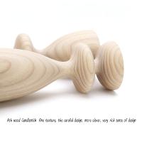 China Decoration Ash Wood Candle stick/ Natural Wood Candle Holder for sale
