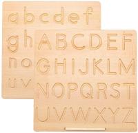 China Double-sided Letter Tracking Board,Wooden Alphabet Tracing Board from Montessori Learning Skills Toys,11.55 x 11.45 Inches for sale