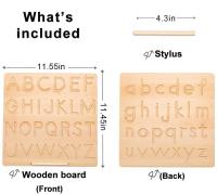 China Double-sided Letter Tracking Board,Wooden Alphabet Tracing Board from Montessori Learning Skills Toys,11.55 x 11.45 Inches for sale