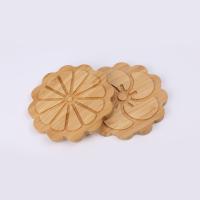 China Custom Engraved Bamboo Wooden Coaster Wedding Personalized Coaster Set for sale