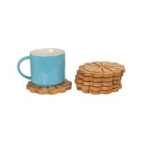 China Custom Engraved Bamboo Wooden Coaster Wedding Personalized Coaster Set for sale