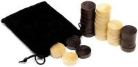 China Solid Wood Backgammon and Checkers Set with 30 Replacement Ridges Unisex Chess Games in Cloth Storage Pouch Packaging for sale