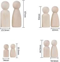 China Wooden Peg Doll Decorative Unfinished Wooden People Bodies Family Craft People Set 8pcs for sale