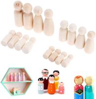 China Wooden Peg Doll Decorative Unfinished Wooden People Bodies Family Craft People Set 8pcs for sale