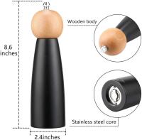 China 13cm 22cm Pepper Mill Grinder Adjustable Wooden Pepper Grinder for sale