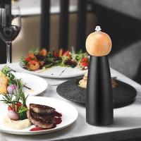 China 13cm 22cm Pepper Mill Grinder Adjustable Wooden Pepper Grinder for sale