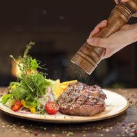 China 12in 8in Modern Wood Pepper Mill Sustainable Wooden Salt Shaker And Pepper Grinder for sale