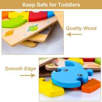 China Unisex Toddler Wooden Puzzle Animal Patterned Baby Educational Toy for sale