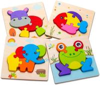 China Unisex Toddler Wooden Puzzle Animal Patterned Baby Educational Toy for sale