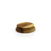 China Decorative Wooden Jar Lid Dustproof Spice Jar Acacia Lid Silicone  Mug Cup Cover for sale