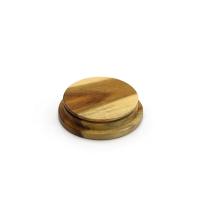 China Decorative Wooden Jar Lid Dustproof Spice Jar Acacia Lid Silicone  Mug Cup Cover for sale