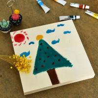 China Unpolished wood cradle painting board is suitable for art and handicrafts wood canvas board for sale