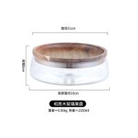 China 0.5L - 1L Wooden Food Container Travel Modern Glass Candy Jar for sale