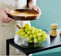 China 0.5L - 1L Wooden Food Container Travel Modern Glass Candy Jar for sale