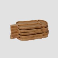China Handpainted Irregular Wooden Platters And Trays Leaves Shaped Bamboo Platters for sale