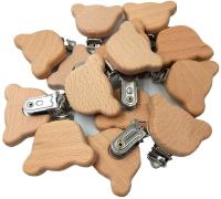 China 1.8in To 2.2in Animal Shaped Grip Teether Wood Durable Baby Teething Toys For Soothing for sale