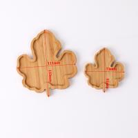 China Leaf Shaped Customized Wooden Serving Tray Fruit Snack Bamboo Coaster for sale